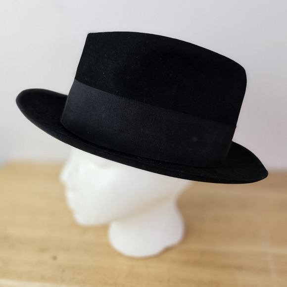 Accessories | Vintage Black The Broadway Hat Fedora Wool Mens Classic ...